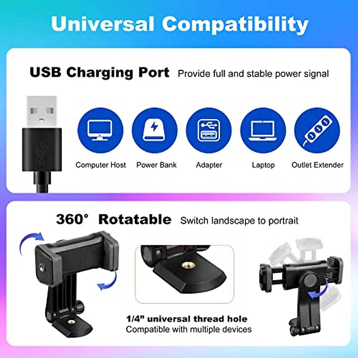 Aureday 12" Selfie Ring Light with Stand and Phone Holder, 15 Color RGB Ring Light with 62" Tripod, Dimmable LED Ringlight for Phone Photography, Live Stream, Creative Videos