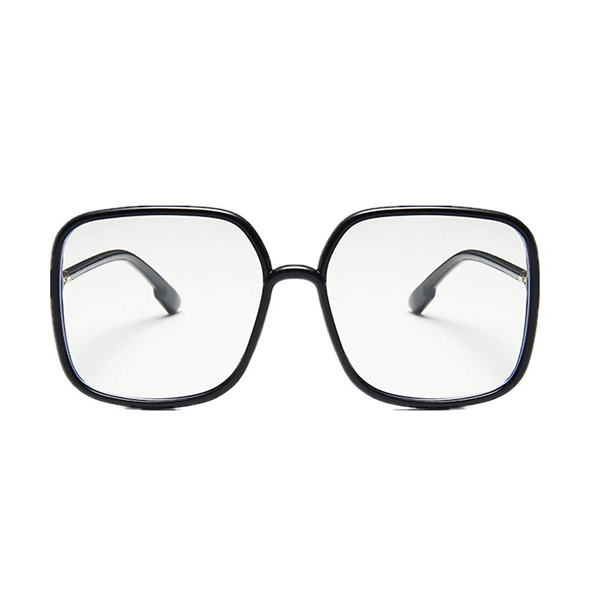 Shiratori Woman's New Retro Blue Light Blocking Glasses Big frame Nerd Eyeglasses Frame Anti Blue Ray Computer Game Glasses Black