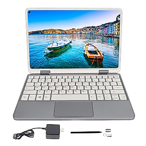 10.8 Inch 2 in 1 Laptop, Resolution 2560x1600 Efficient 8+1TB Memory Touch Screen Portable 10.8 Inch Laptop (8+1TB US Plug)