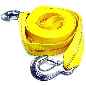 HFS (R) 2" X 30', 4.5 Ton 2 Inch X 30 Ft. Polyester Tow Strap Rope 2 Hooks 10,000lb Towing Recovery