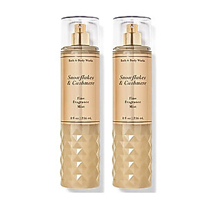 Bath and Body Works Snowflakes & Cashmere Fine Fragrance Mists Set Of 2 8 oz. Bottles (Snowflakes & Cashmere)