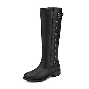 DREAM PAIRS Women's Wide Calf Knee High Boots, Fashion Winter Riding Boots, Black-Wide-a, Size 10 Army-w