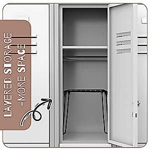 Karenhi Shelf Locker Organizer Shelf, Folding, Stackable, Extra Tall, Fits School Office Bathroom Bedroom Kitchen Counter Cabinet Storage (Black, 4 Pcs)