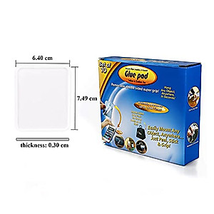 Ywhomal Traceless Super Sticky Gel Pads Anti-Slip Double Sided Gripping Pads for Auto Car Home Cell Phone Glass Photo Holder with Easy Remove Washable Reusable Design Pack of 10 (Transparent)