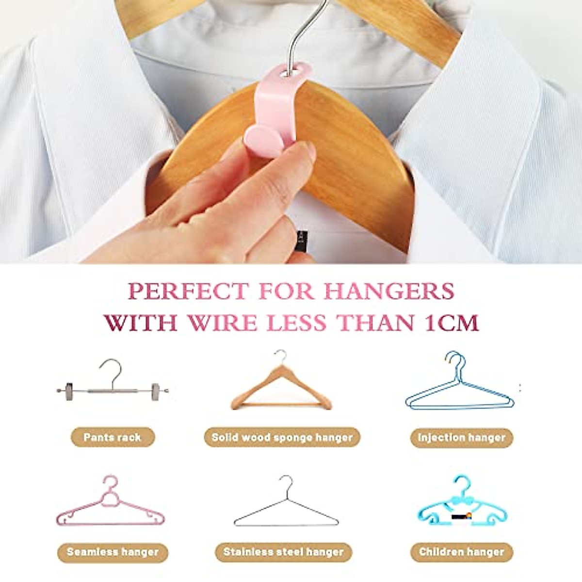 Clothes Hanger Connector Hooks, 60PCS Sturdy Mini Cascading Hanger Hooks, Thickened 20lbs Space Saving Closet Hanger Organizer, Hanger Extender Clips, 5-Color Hanger Connection Hooks for Closet