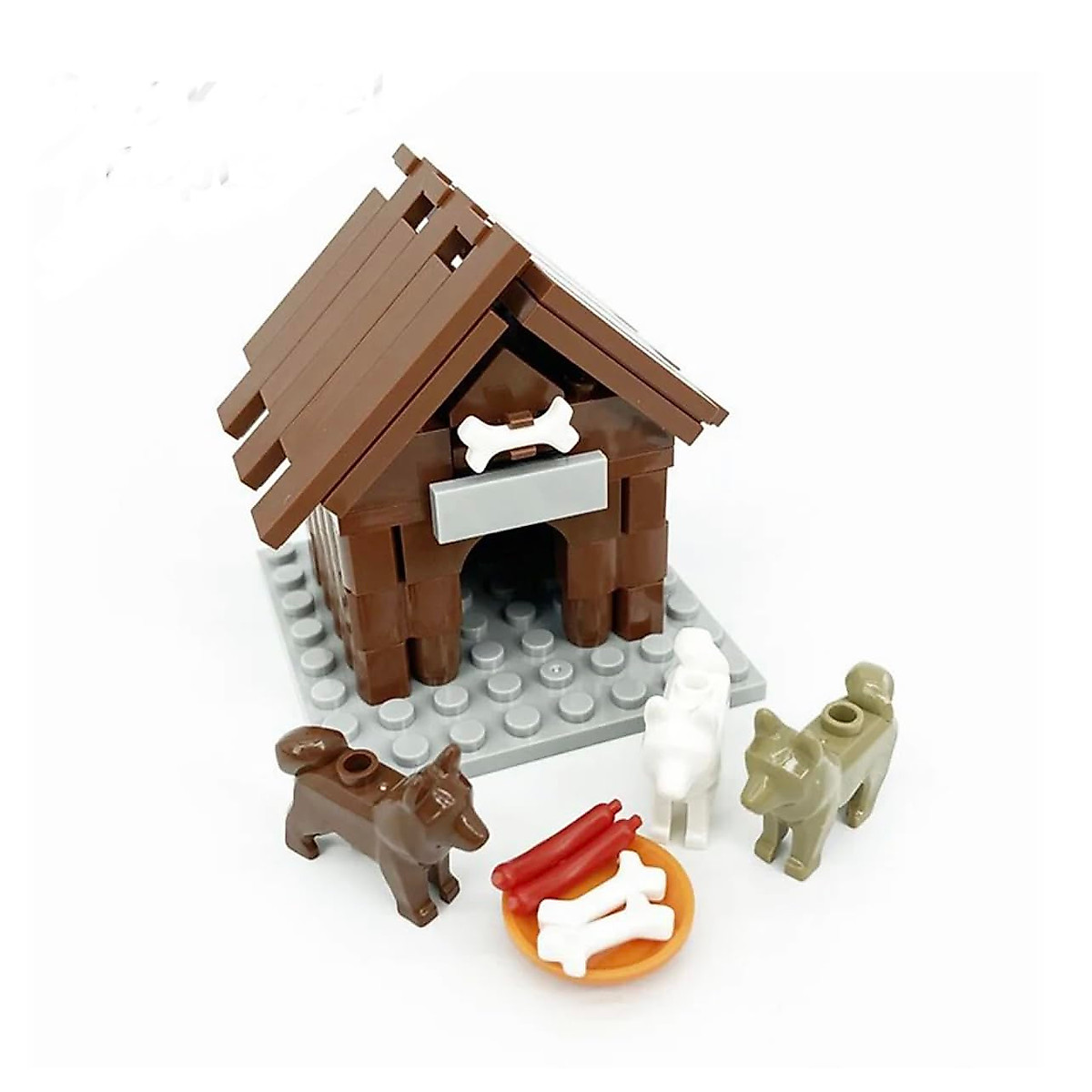General Jim's Pets Double Decker Two Level Cat & Dog House Building Block Set - includes Cat Tower and Dog Kennel with Kittens and Dogs