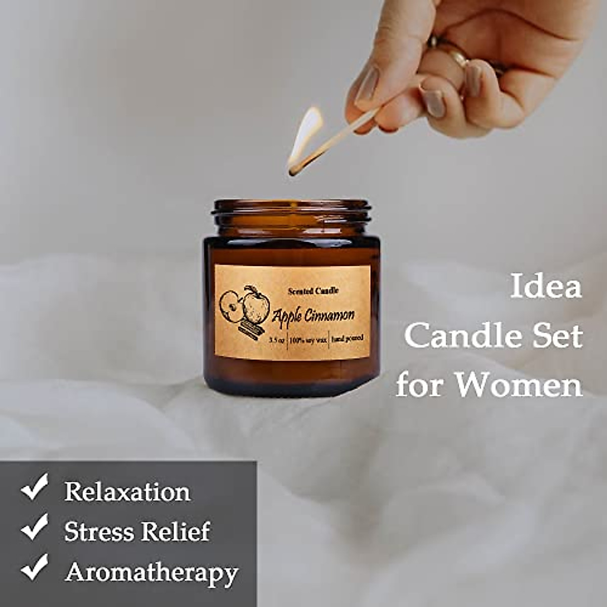 Scented Candles Gifts Set Women, 6 Pack 3.5oz Organic Aromatherapy Jar Candles Bulk, 6 Scents Soy Wax Candles Home, Christmas Birthday Valentines Mothers Day Presents for Mom Her Woman Stress Relief