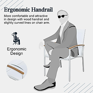 SUNLEI 3-Piece Patio Bistro Sets, Outdoor Black Chairs & Patio Furniture Conversation Set-Two Chairs with Coffee Table (Non-Rocking Chairs/White)