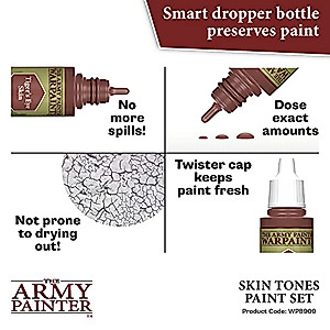 The Army Painter Skin Tones Paint Set, 16 Acrylic Paints, 4 empty bottles and 16 Mixing Balls for Advanced Techniques in Wargames Miniature Model Painting