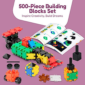 BEBLOX Building Blocks | Building Toys for Kids Ages 4-8 500-piece Set - Learning & Educational Fun Stem Toys - Birthday Gifts for Boys & Girls Age 4 5 6 7 8 9 10 11 & 12 Year Old Toys