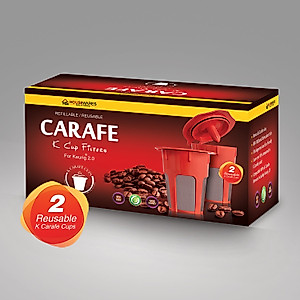 Housewares Solutions 2 Refillable/Reusable Carafe K Cup Filters for Keurig 2.0, K200, K300, K400, K500 Series of Brewing Machines