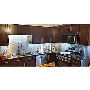 Yipscazo 5 - Sheet Peel and Stick Metal Backsplash, Stick on Tiles Stainless Steel Backsplash Peel and Stick for Kitchen, Bathroom, Fireplace (12''x12'', Silver)