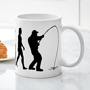 CafePress Fishing Evolution Ceramic Coffee Mug, Tea Cup 11 oz