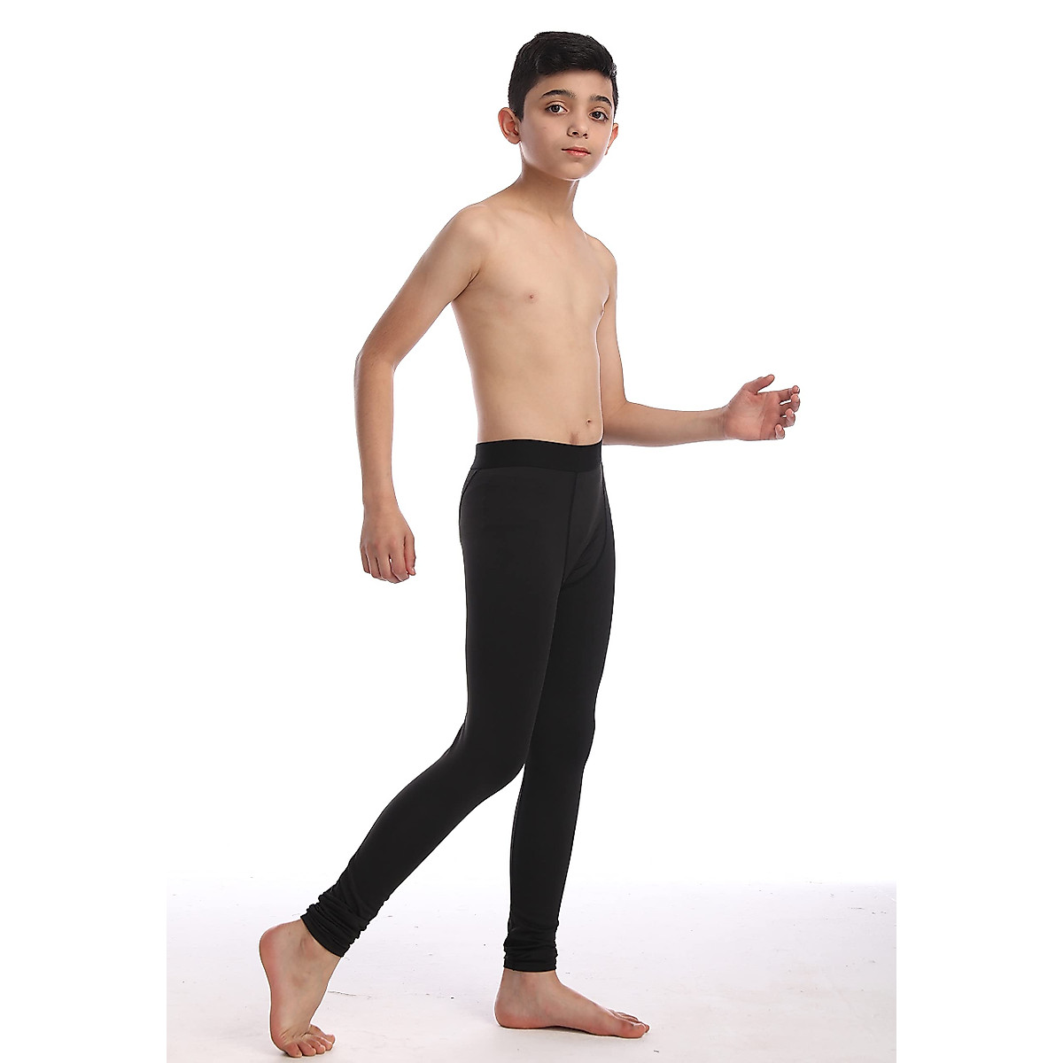 CVVTEE Boys Compression Pants Base Layers Soccer Hockey Tights Athletic Leggings Thermal for Kids… (1black+1navy, 12)