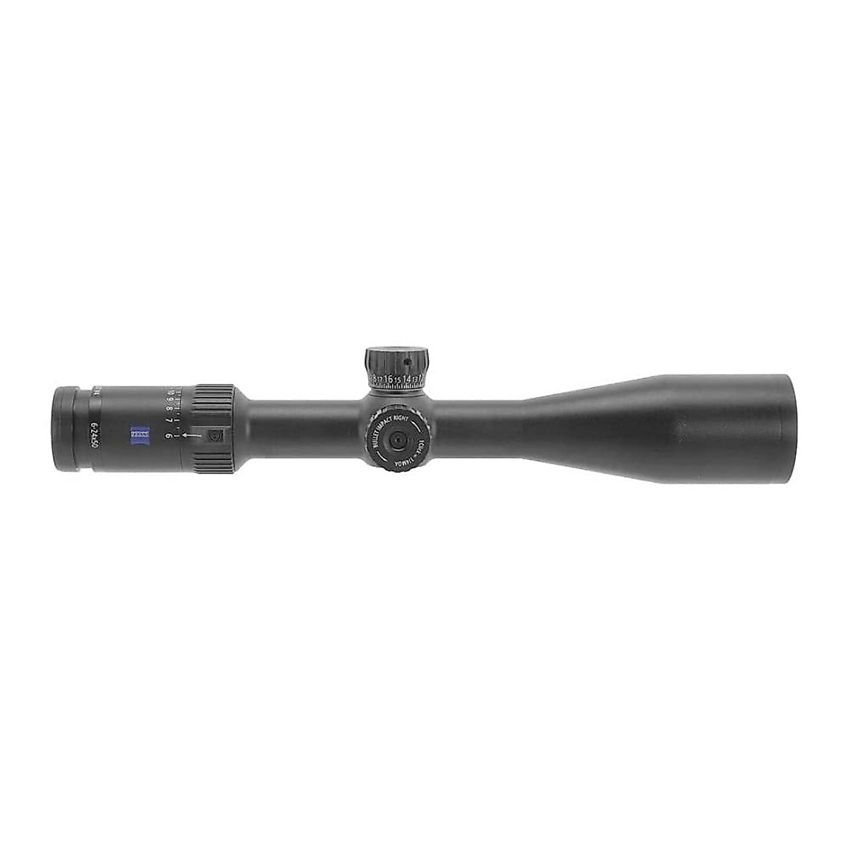 ZEISS Conquest V4 6-24x50 Riflescope with 89 ZMOAi-20 Illuminated Reticle with External Locking Windage and External Elevation Turret with Ballistic Stop - .25 MOA, Black
