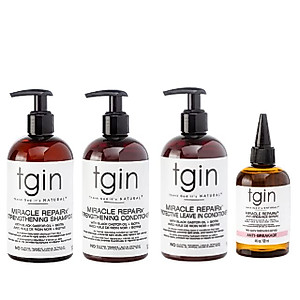 tgin The Growth Package: MRx Strengthening Shampoo and Conditioner, MRx Protective Leave In Conditioner, MRx Anti-Breakage Serum - Gift Set - For Damaged Hair - Repair - Protect - Restore