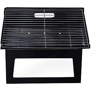 Elly Portable Design Handy and Lightweight Briefcase Easy to Clean. Ideal for Outdoor Barbecue, Camping 19.5x12x16 Foldable Grill, Black