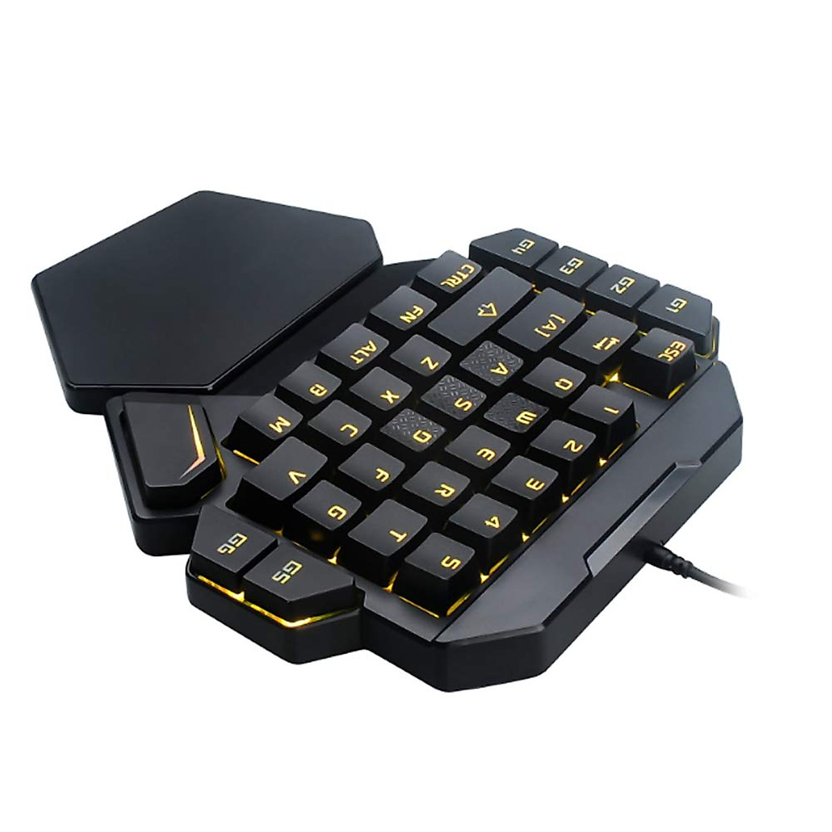 fasient Keyboard, Black Driver-Free One-Handed 35 Keys with Macro Definition Function Portable Gaming Keyboard, for Win 2000/Win XP/Win ME/Vista/Win7/Win8/WIN10