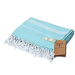Smyrna Original Turkish Hand Towels Classical Series Set of 2 | 100% Cotton, 16 x 40 Inches | Decorative Bathroom Peshtemal Towel for Hand, Face, Hair, Gym, Yoga, Tea, Kitchen and Bath (Mint)