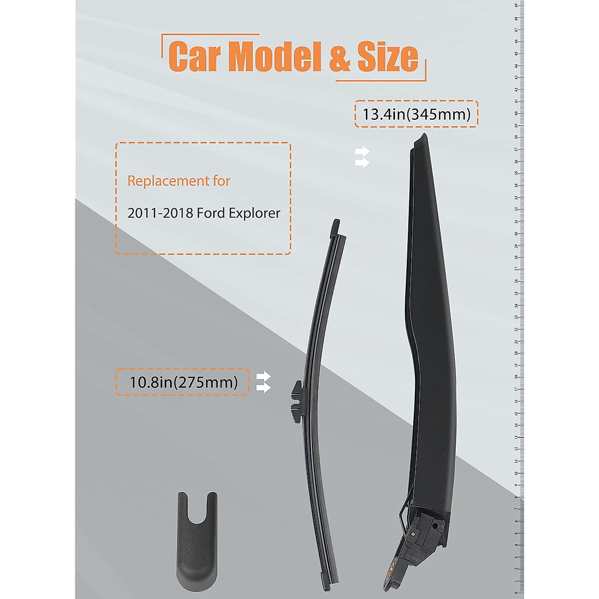 Rear Windshield Wiper Arm Blade, Reokacement for Ford Explorer 2011-2023 - Factory OE Style BB5Z17526C