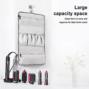 Buwico Travel Case for Dyson Airwrap, Portable Hanging Curling Iron Travel Bag with Hanging Hook, Waterproof Travel Storage Case Organizer for Dyson Airwrap (grey)