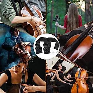 2 Pack Cello Endpin Anchor Non Slip Stopper Cello Antiskid Device Adjustable Strap with 2 Pieces Rubber End Pin Protector Musical Instrument Accessories, Black (Rubber Stopper Included)