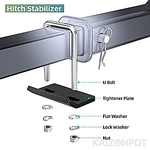 Hitch Tightener, Anti Rattle Stabilizer, Heavy Duty Steel Trailer Hitch Clamp for 1 1/4 Inch and 2 Inch Hitches, Reduce Movement on Hitch Mount Cargo Carrier by KAIZONPOT
