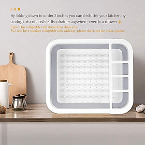 Plate Rack Dish Drainer Rack Collapsible Racks Space Saving Folding and Cutlery Drainer for Kitchen Easy Storage Bpa-Free Cutlery Pan Plate Holder