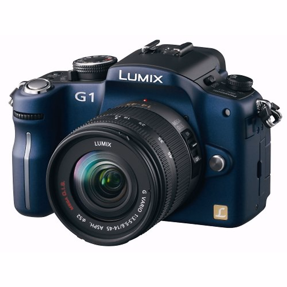 Panasonic Lumix DMC-G1 12.1MP Digital Camera with Lumix G Vario 14-45 mm f/3.5-5.6 ASPH Mega OIS Lens (Blue)