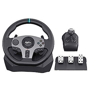 PXN V9 PC Steering Wheel with Pedals and Shifter 270/900 Degree Gaming Racing Wheel for PC,PS4,PS3,Xbox One, Xbox Series X/S,N-Switch (NOT Support Mac/PS5)