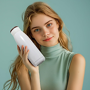 14 oz Travel Coffee Tumbler with Lid, Stainless Steel Double Walled and Vacuum Insulated Tumblers,Coffee Thermos Watter Bottle for Gift, Shake the Travel Coffe Mugto Get the Walls Cold/Hot(White)