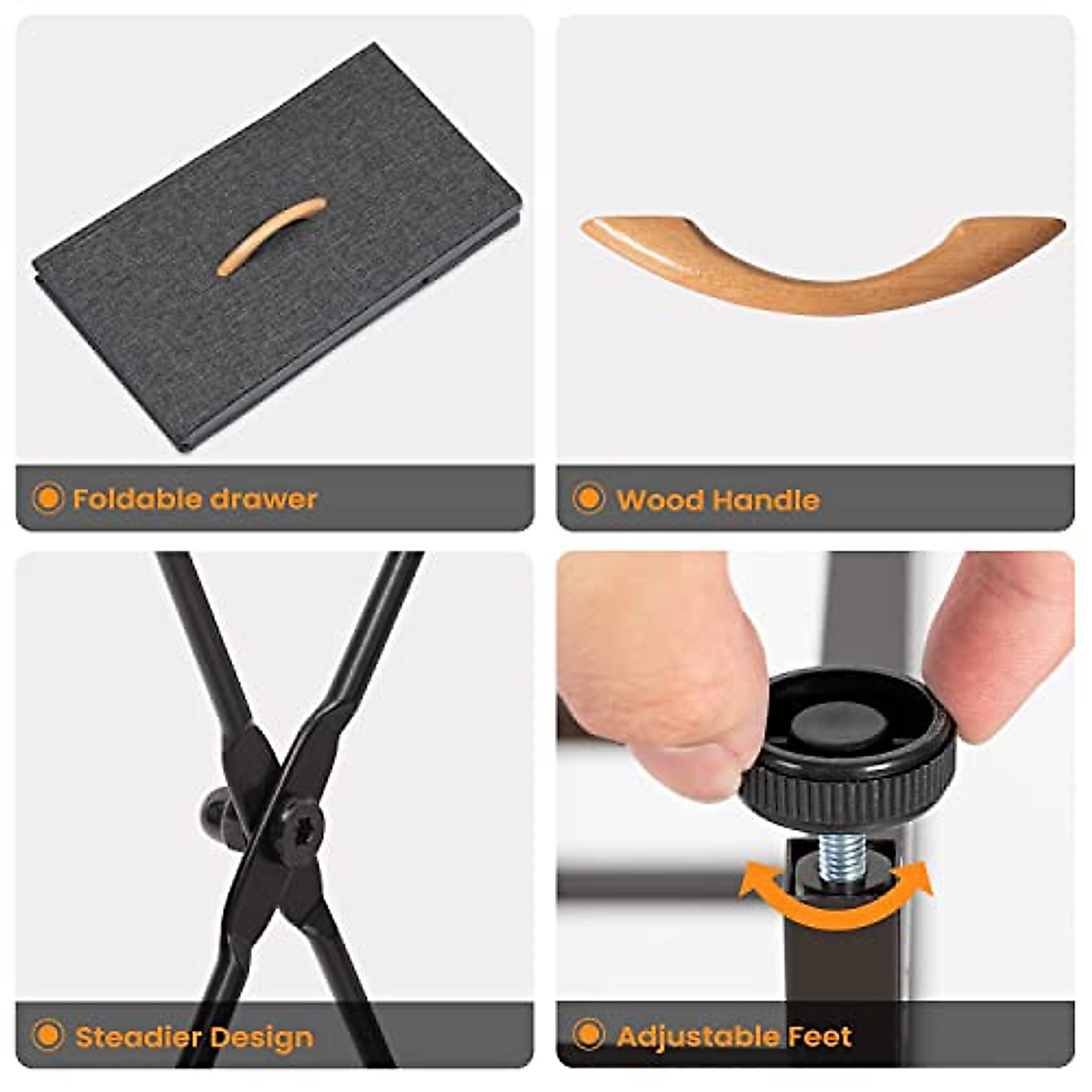 Pellebant 9 Drawers Vertical Storage Tower- Fabric Dresser, Sturdy Metal Frame, Fabric Storage Bins with Wooden Handle and Wooden Top, Organizer Unit for Bedroom/Closet/Hallway/Entryway,Grey