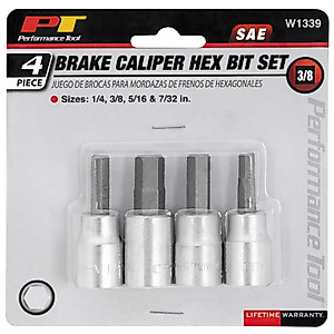 Performance Tool W1339 Heat Treated Alloy Steel SAE Hex Key Set with Professional Sand Finish, 1/4, 3/8, 5/16 & 7/32-Inch Sizes