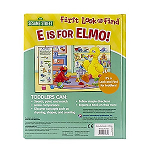 Sesame Street - E is for Elmo! ABCs - My First Look and Find Activity Book - PI Kids