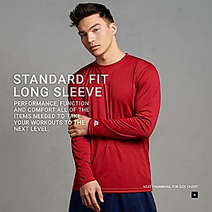 Russell Athletic Men's Long Sleeve Performance Tee, Burnt Orange, X-Large