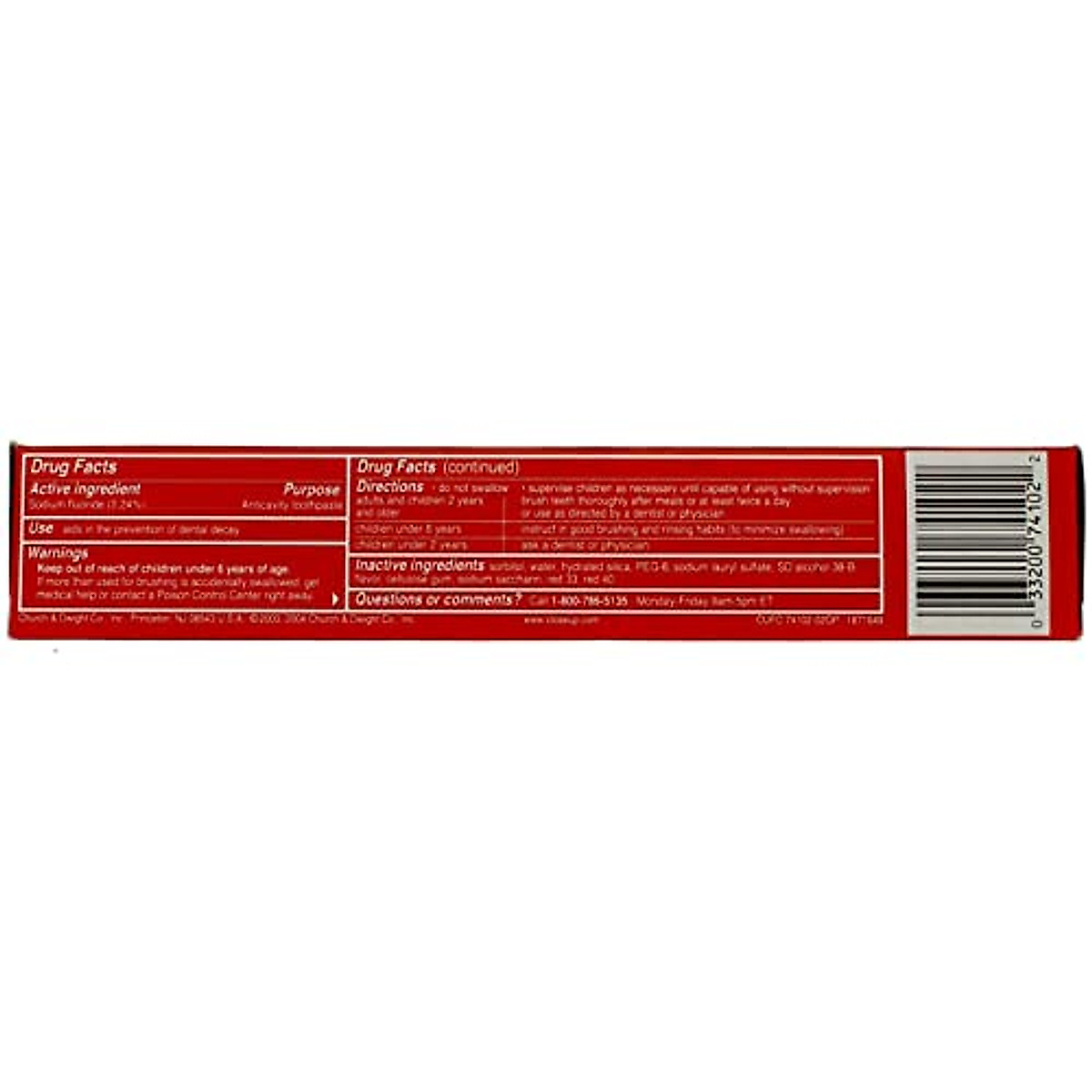 Close-Up Close-Up Cinnamon Red Gel Anticavity Fluoride Toothpaste, 6 oz (Pack of 2)