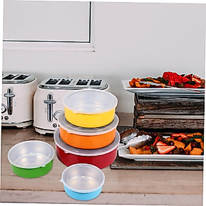 MUSISALY 5 Pcs Crisper Snack Containers Stainless Steel Food Containers Metal Food Containers with Lids Stainless Steel Containers with Lids Stainless Steel Bowls Food Preservation Bowls