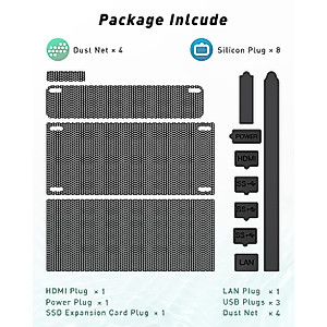 ZAONOOL Dust Filter Set for Xbox Series S Console - Include 7 Silicone Dust Protector and 4 PVC Mesh Filter Covers