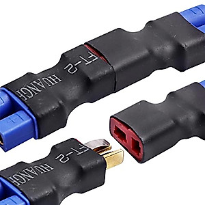 Hobbypark T Plug Deans Style to EC3 Connector Plugs Adapter RC Lipo Battery Charger Conversion with Battery Straps