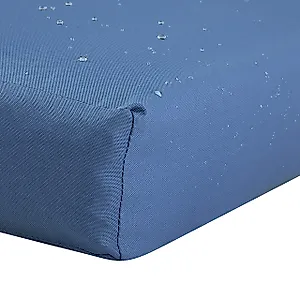 Classic Accessories Ravenna Water-Resistant 42 x 18 x 3 Inch Outdoor Bench/Settee Cushion Slip Cover, Patio Furniture Swing Cushion Cover, Empire Blue, Patio Furniture Cushion Covers