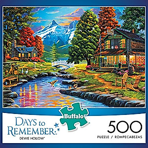 Buffalo Games - Days to Remember - Dewie Hollow - 500 Piece Jigsaw Puzzle , Orange, Yellow, Green , 21.25"L X 15"W
