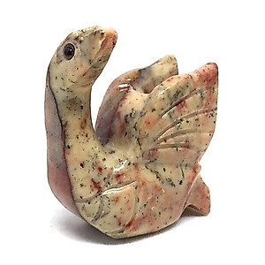 Nelson Creations, LLC 1.5 Inch Swan Natural Soapstone Hand-Carved Animal Charm Totem Stone Carving Figurine