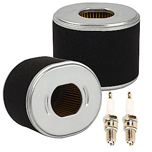 HIFROM Pack of 2 Set Air Filter with Spark Plug Replacement for Honda GX240 8HP GX270 9HP Engine Replace 17210-ZE2-821 17210-ZE2-822 17210-ZE2-515