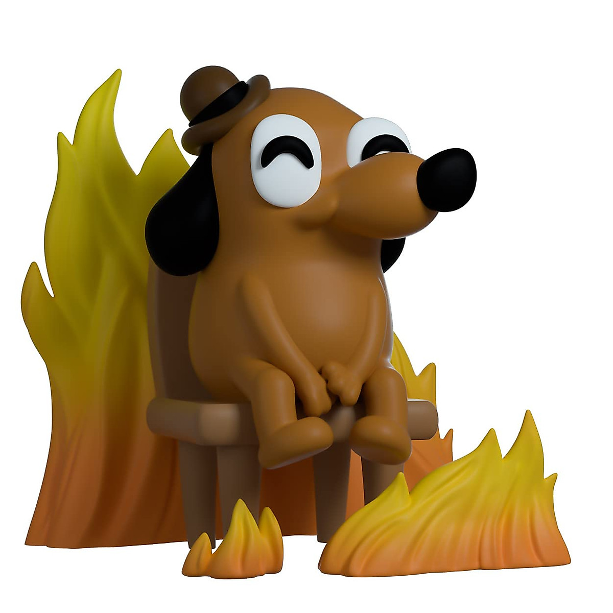 Youtooz This is Fine Dog, 3.7" Vinyl Figure of This is Fine Meme Dog Based on Funny Internet Meme This is Fine - Youtooz Meme Collection