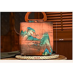 ZLXDP Women's Vintage Handbag National Dinner Handbag Women's Printed Handbag