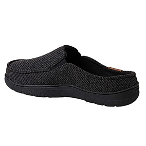 Dearfoams Men's Indoor/Outdoor Breathable Memory Foam Clog Slippers in Black 9-10 Medium
