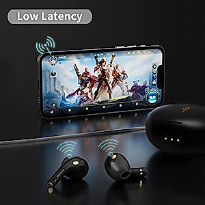 Magictom Half-in Ear Stereo V5.2 TWS Earphone Stable Signal ENC HD Calling True Wireless Earphone Low Power Consumption IP54 Waterproof TWS Earbud Exclusive Patented with 20hrs Playtime (Black)