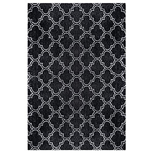 HOMORE Fluffy Bedroom Rug Super Soft Shaggy Plush Carpet 5x8 Feet, Shag Velvet Moroccan Area Rugs for Kids Girls Living Room Bed Home Decor,Gray