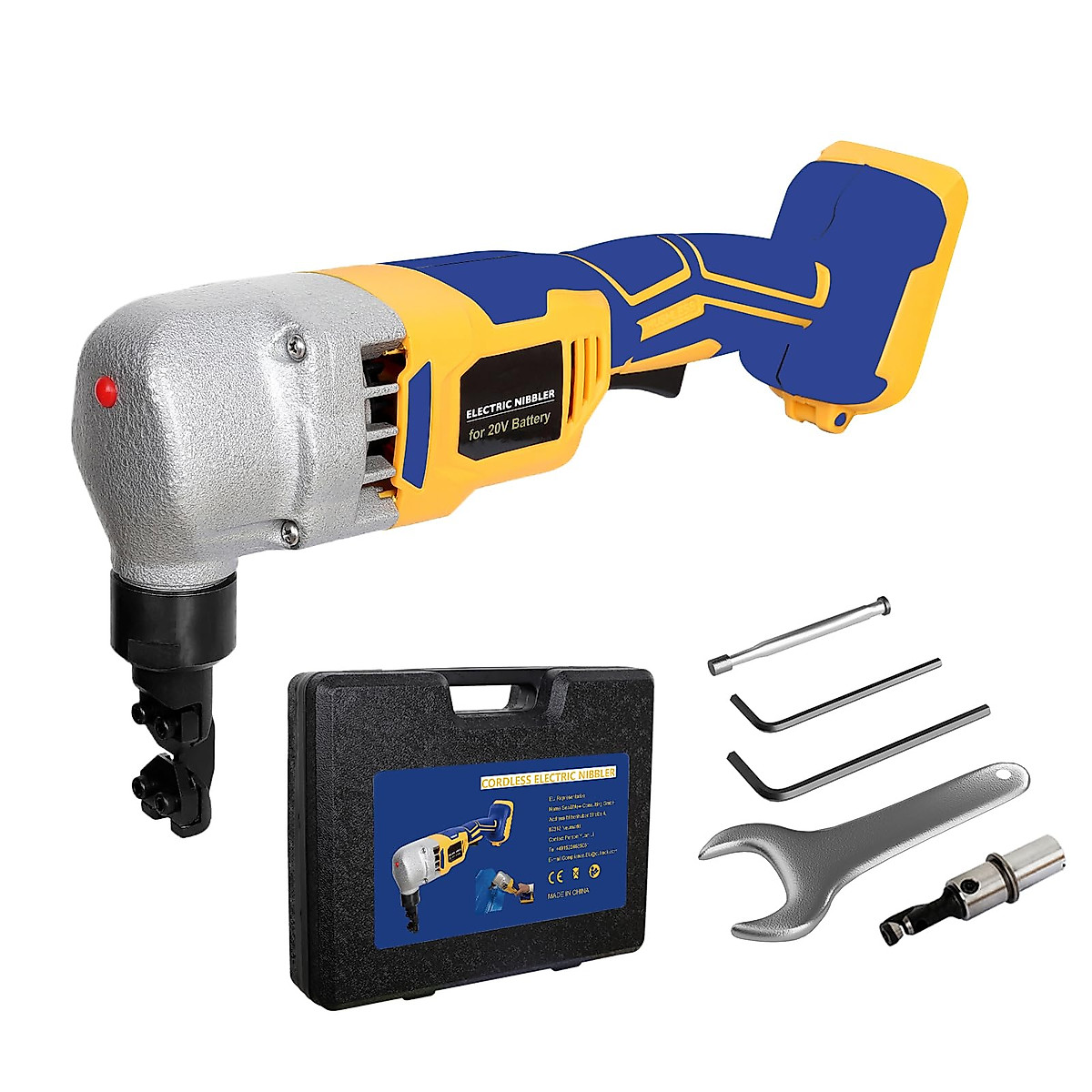 Cordless 20V Nibbler, 18 Gauge Sheet Metal Cutter with 1200RPM Brushless Motor | Replaced Blades for Cutting Aluminium, Stainless Steel, Plastic (Tool Bare)