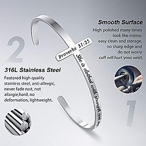 M MOOHAM Christian Gifts for Women, Religious Cross Bracelets Bible Verse Mantra Jewelry, Inspirational Bracelet Confirmation Gifts for Women Teen Girls Daughter